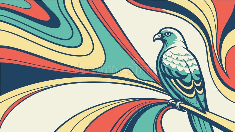 Psychedelic Bird Art, Vibrant Colors and Abstract Animal Design Vector ...