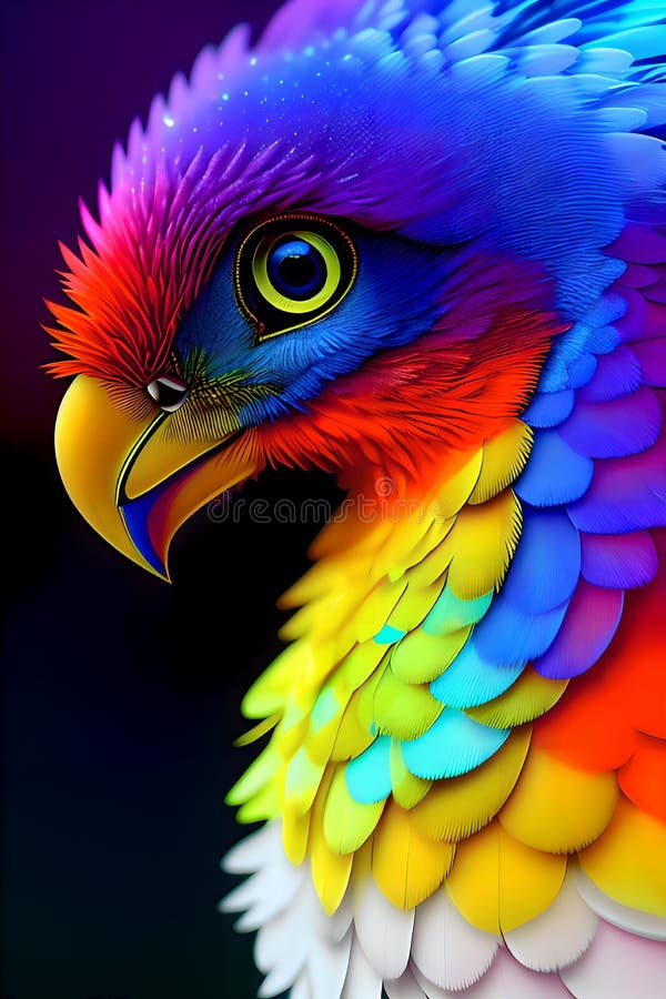 Psychedelic Natural Bird 1 stock illustration. Illustration of animal ...