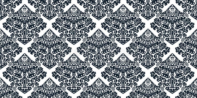 Psychedelic Black White Decorative Rhombus Pattern Stock Illustration ...