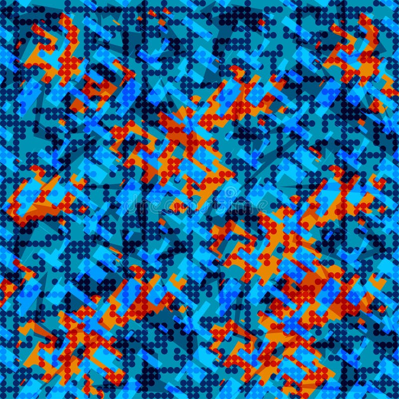 Psychedelic Blue Abstract Geometric Background Illustration Stock ...