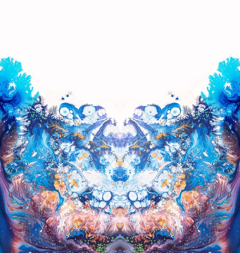 Psychedelic Blue and Purple Abstract Background. Liquid Pattern. Stock ...