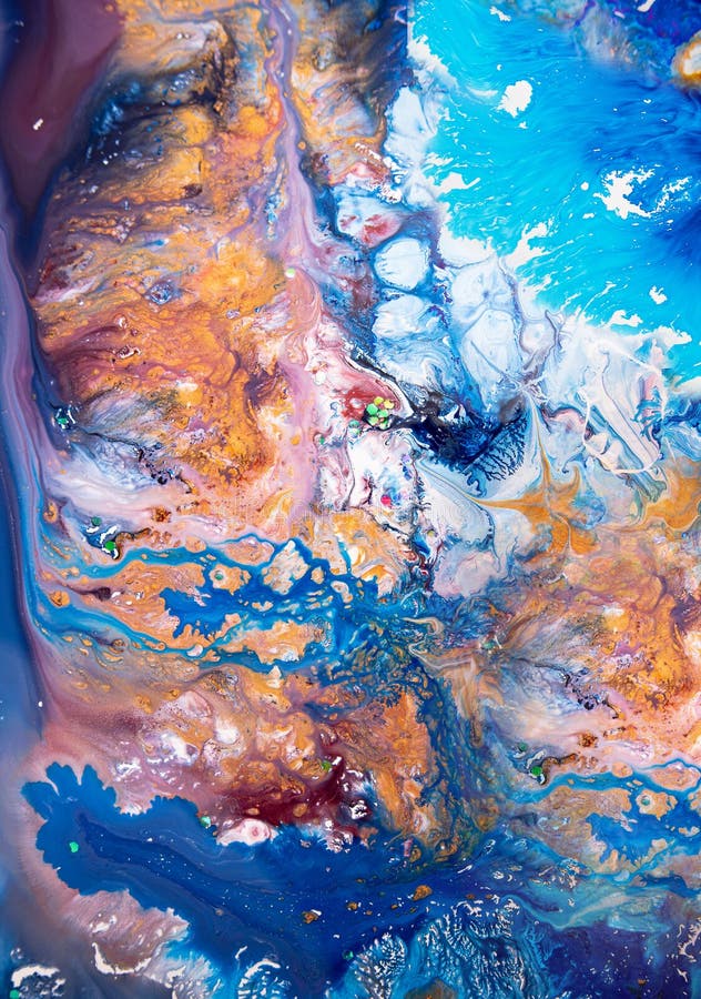 Psychedelic Blue and Purple Abstract Background. Liquid Pattern. Stock ...