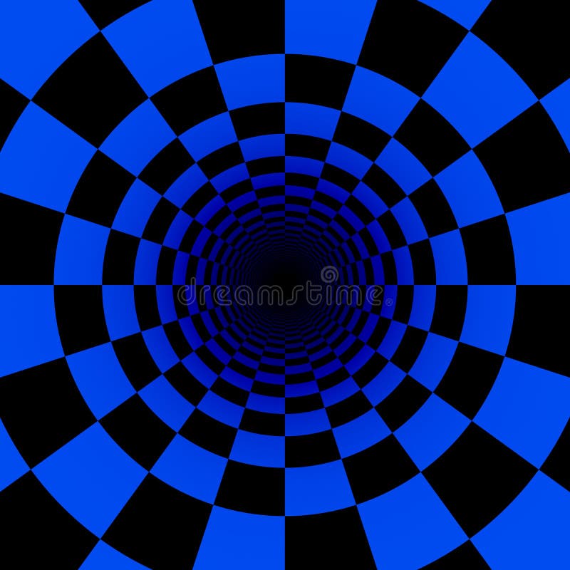 Psychedelic blue tunnel stock illustration. Illustration of psychedelic ...