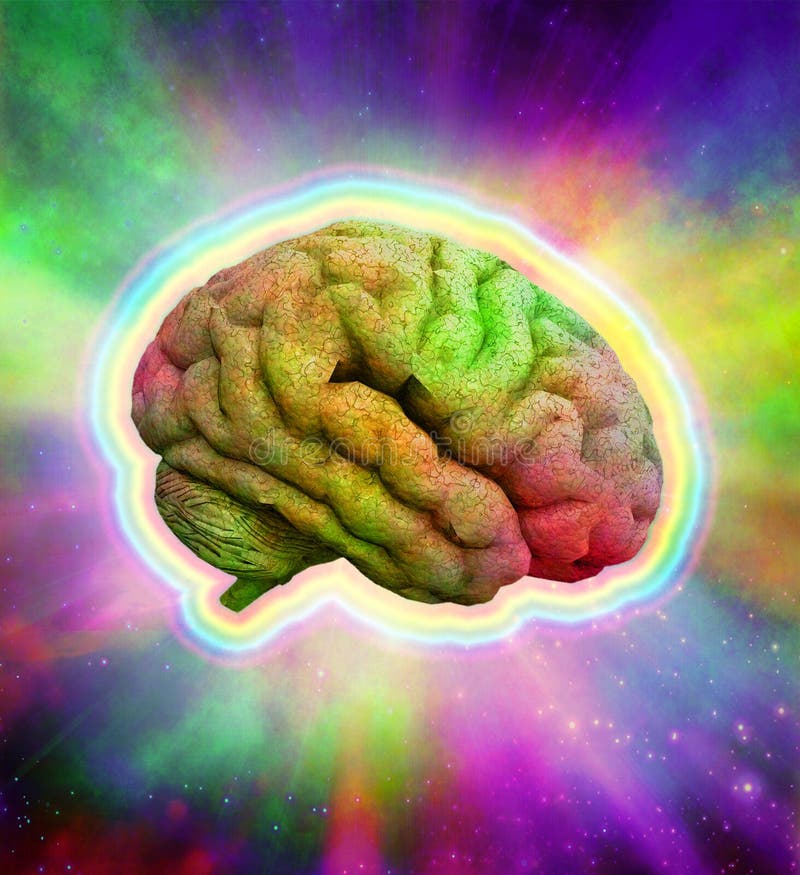 Psychedelic Brain stock illustration. Illustration of head - 42258621