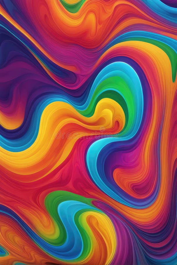 Psychedelic Bright Rainbow Swirl Pattern Stock Photo - Image of ...