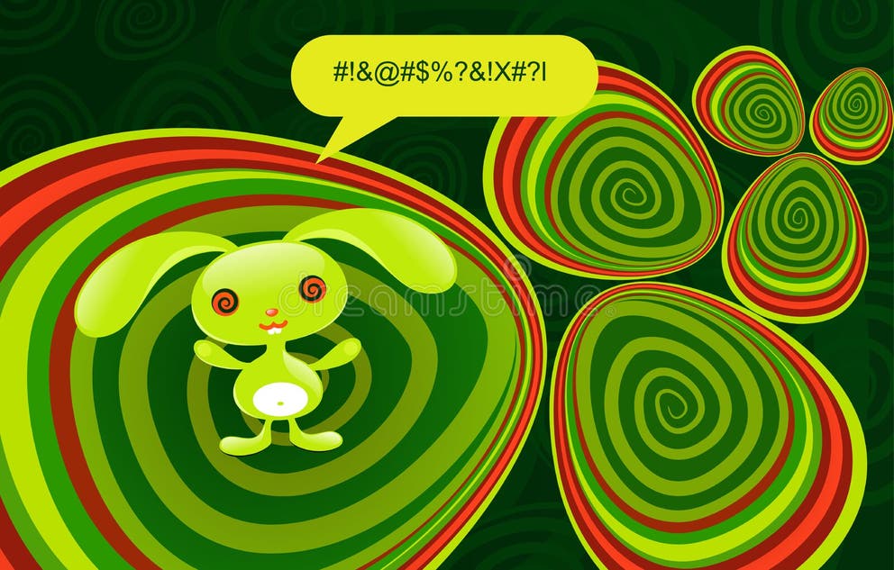 Psychedelic bunny. stock vector. Illustration of funky - 3834737