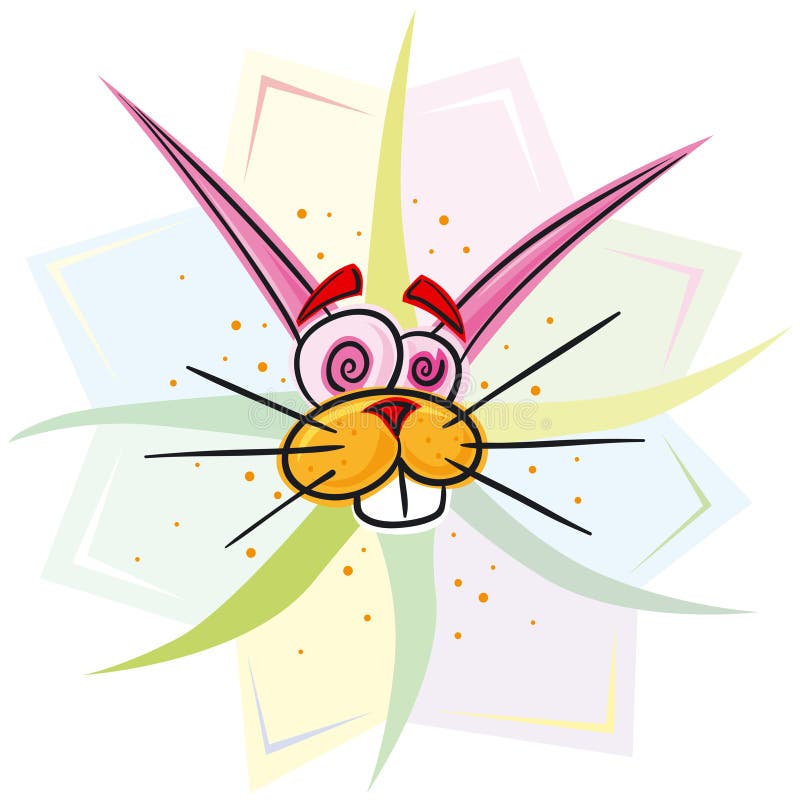 Psychedelic Bunny stock vector. Illustration of head, happy - 4490173