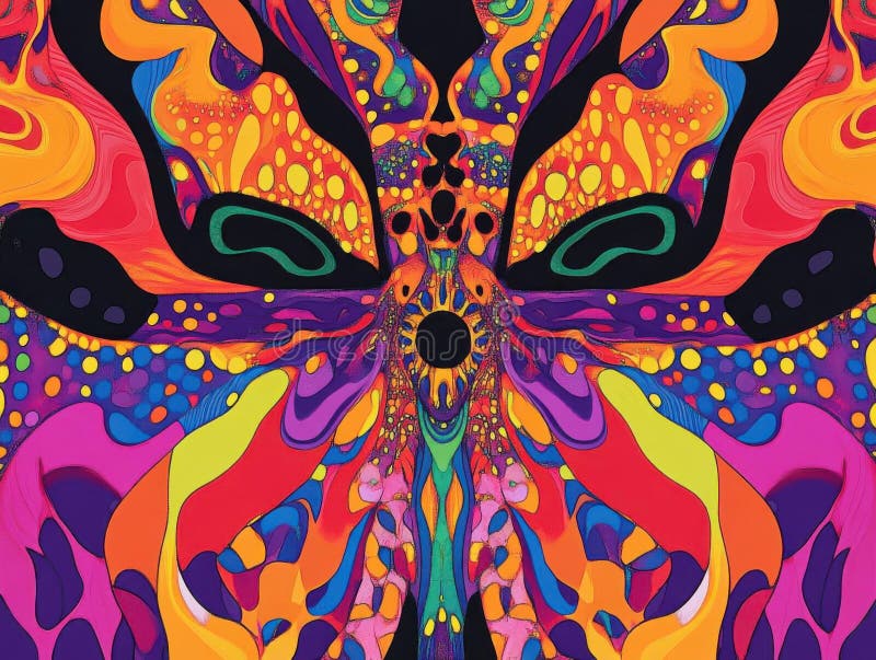 Psychedelic Butterfly, a Journey through Vivid Colors and Abstract ...