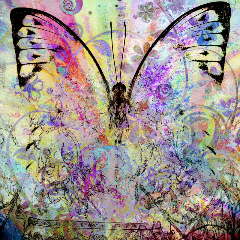 Psychedelic Butterfly Texture Background Stock Illustration ...