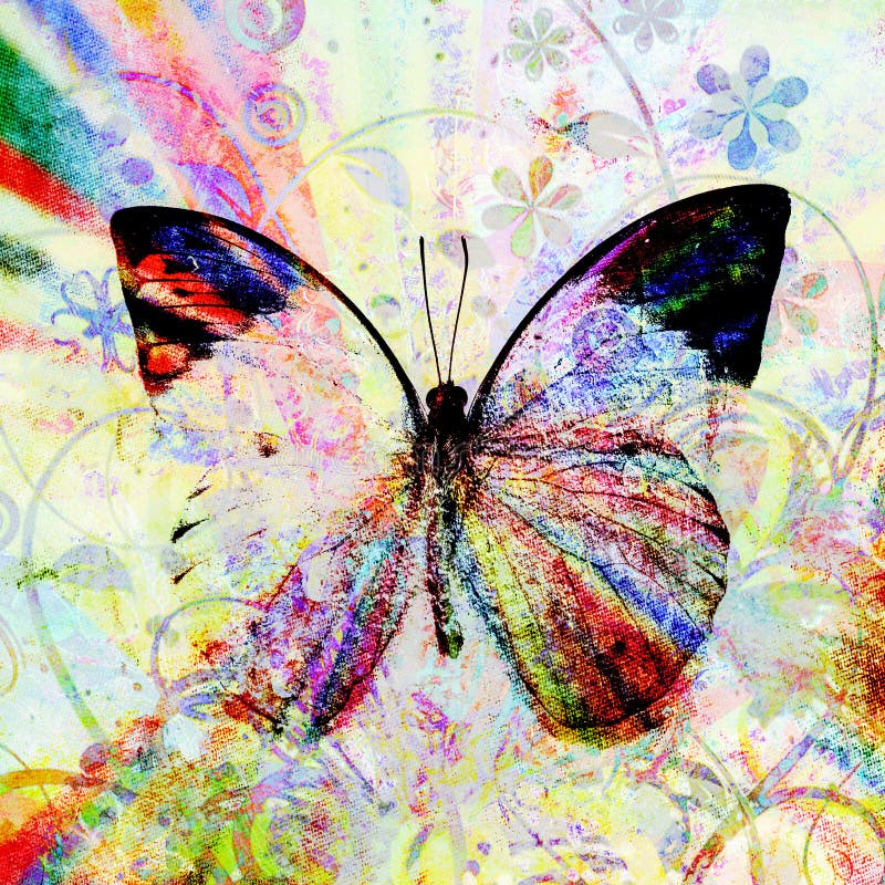 Psychedelic Butterfly Texture Background Stock Illustration ...