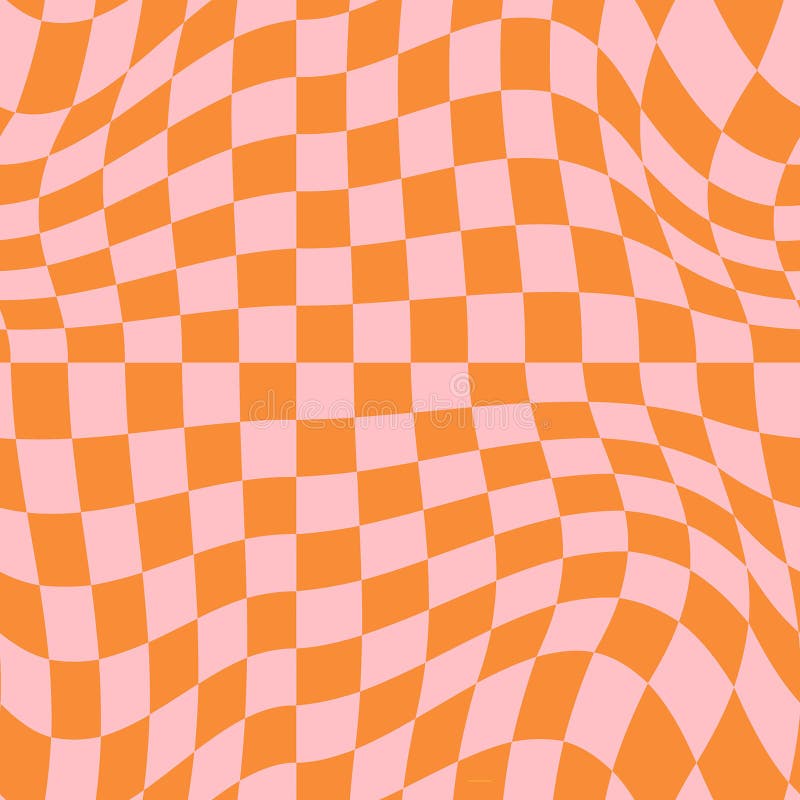 Psychedelic Checkerboard Background. Wavy Vector Illustrations, Trendy ...