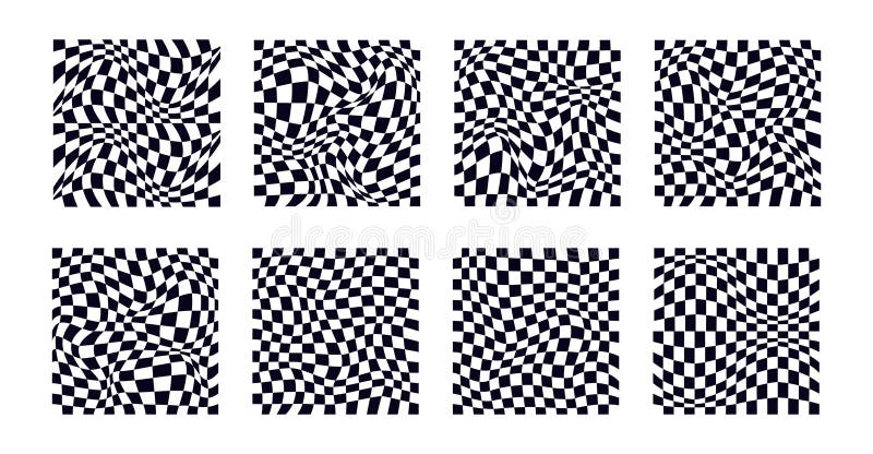 Psychedelic Checkerboard Pattern Stock Illustration - Illustration of ...