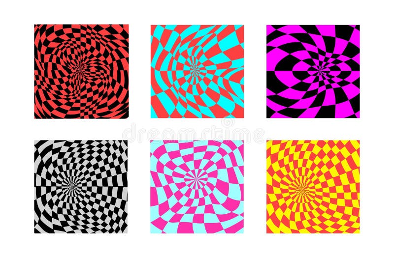 Psychedelic Checkerboard Pattern Stock Vector - Illustration of doodle ...