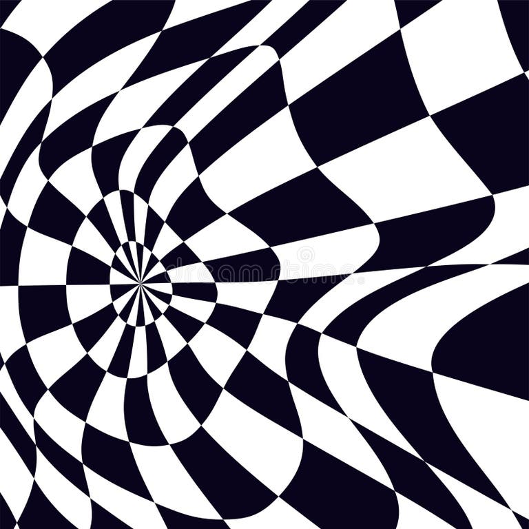 Psychedelic Checkerboard Pattern Stock Illustration - Illustration of ...