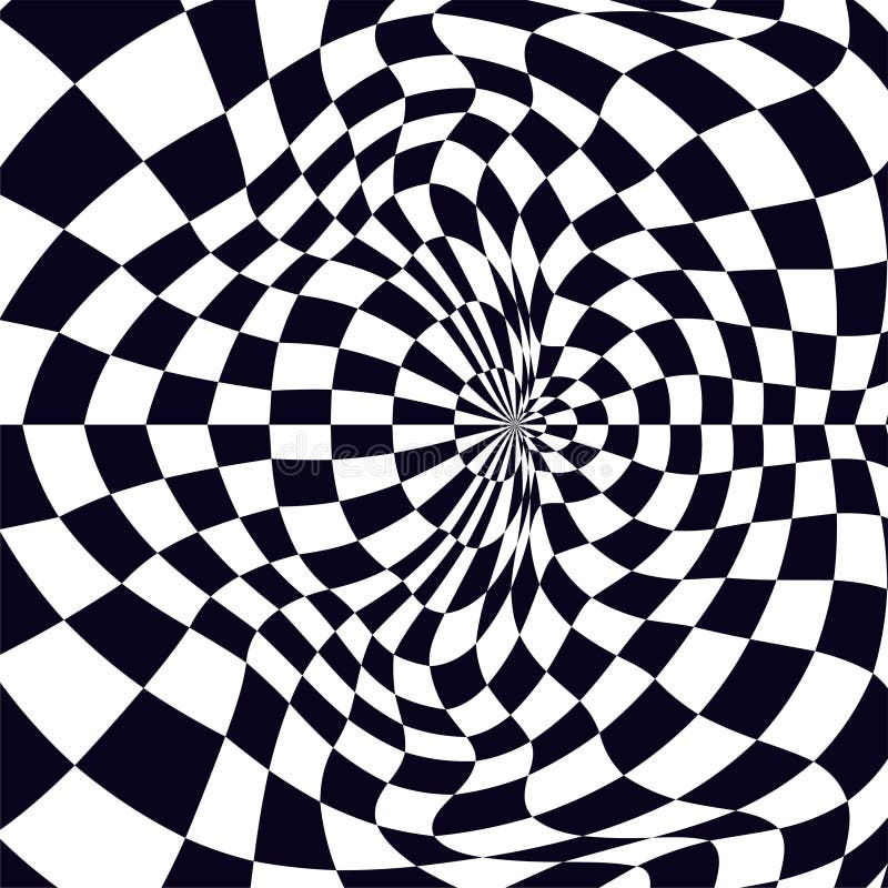 Psychedelic Checkerboard Pattern Stock Illustration - Illustration of ...