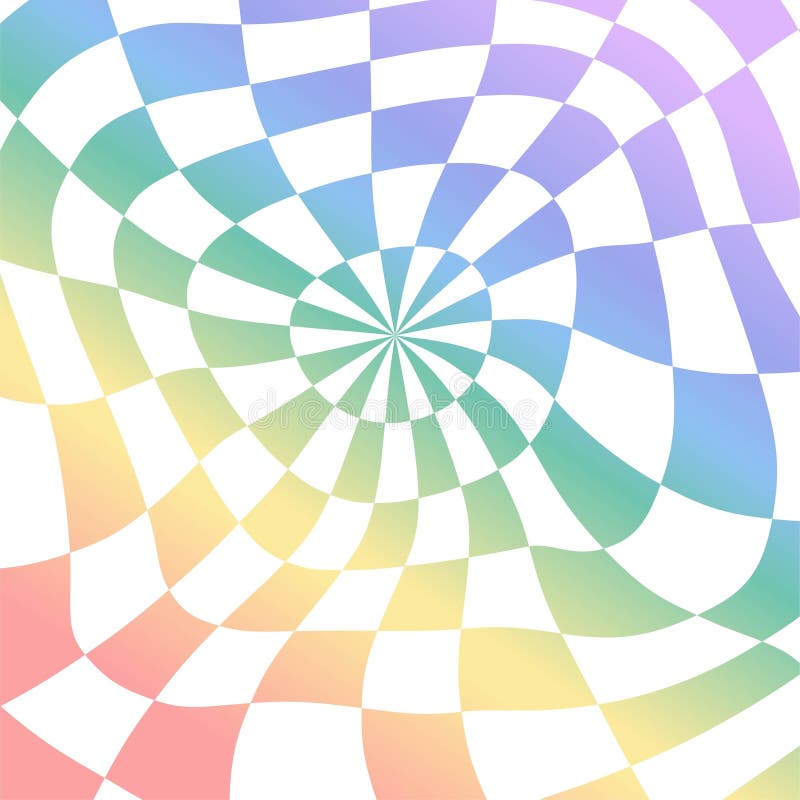 Psychedelic Checkerboard Rainbow Stock Vector - Illustration of cute, template: 349960308