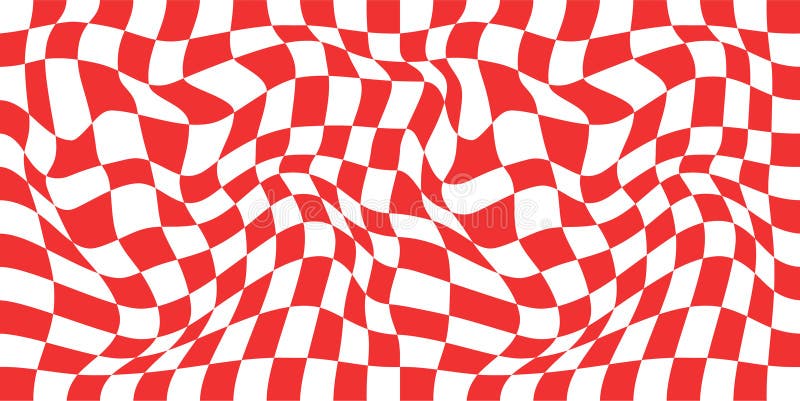 Psychedelic Checkered Pattern in Red Color. Checkered Racing Flag ...