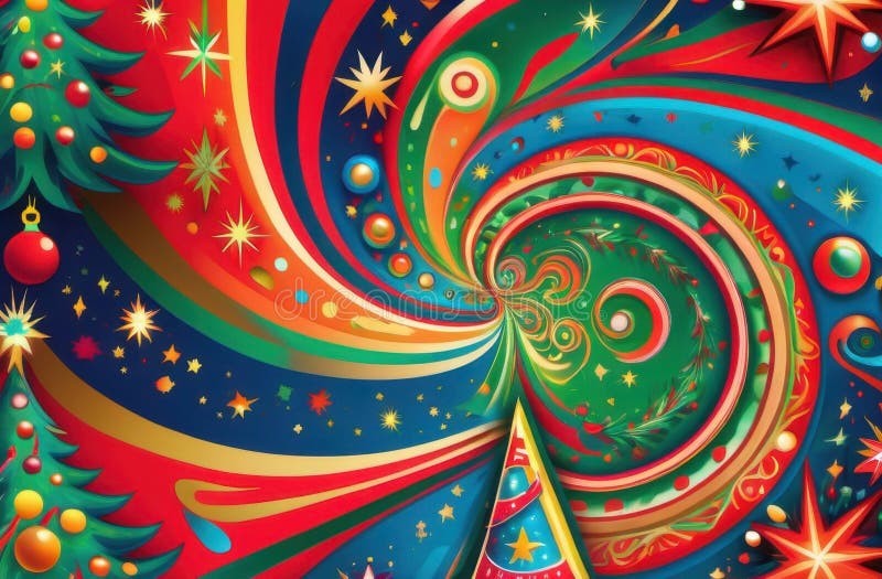 Psychedelic Christmas Decoration Wallpaper at 2-11-2024 Stock ...