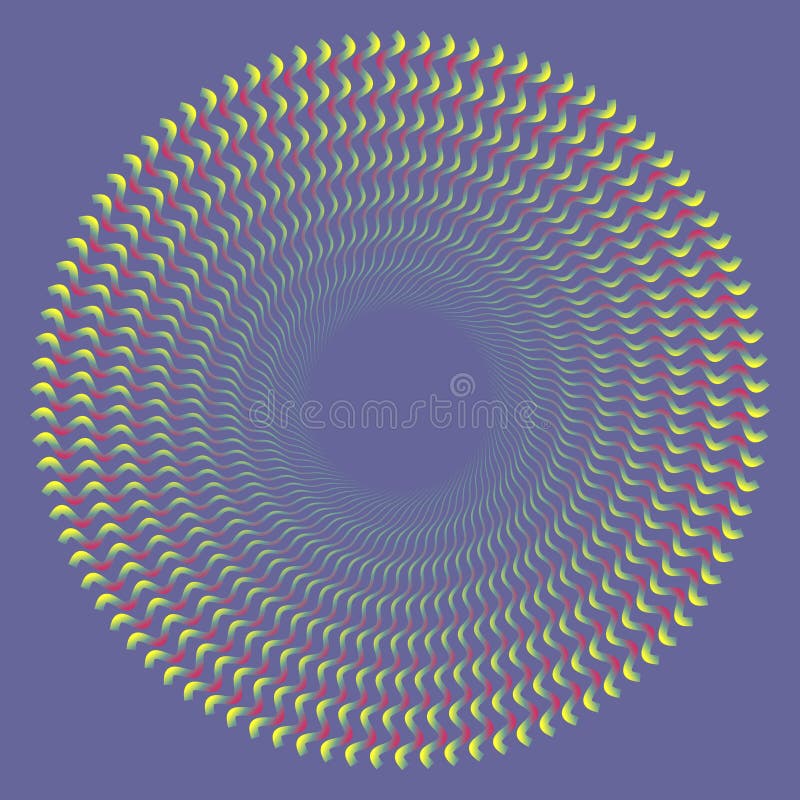 Psychedelic Circle with Color Waves Stock Vector - Illustration of ...