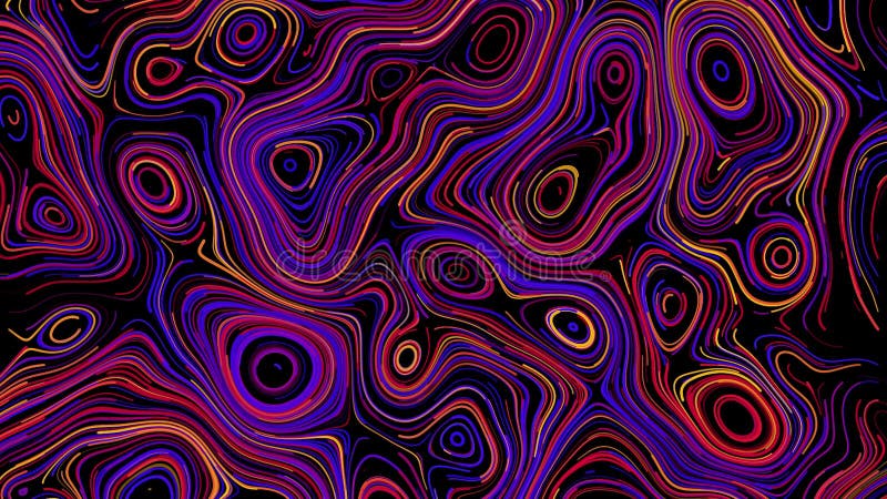 Psychedelic Circular Patterns on Black Background. Animation Stock ...