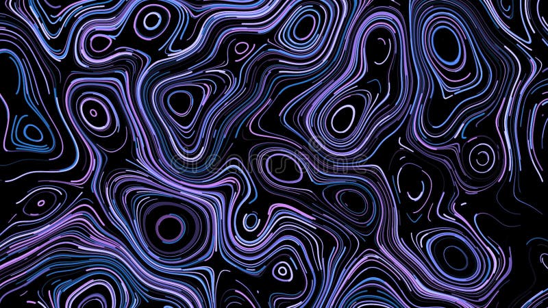 Psychedelic Circular Patterns on Black Background. Animation Stock ...
