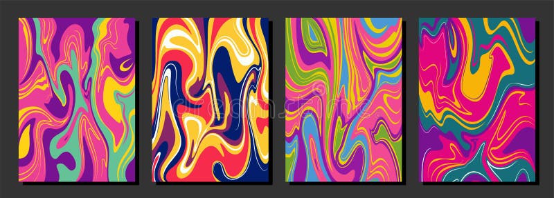 Psychedelic Color Background and Patterns Stock Illustration ...