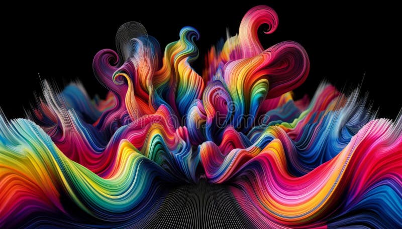 Psychedelic Color Waves Pulse and Ripple in Harmony. Dynamic ...