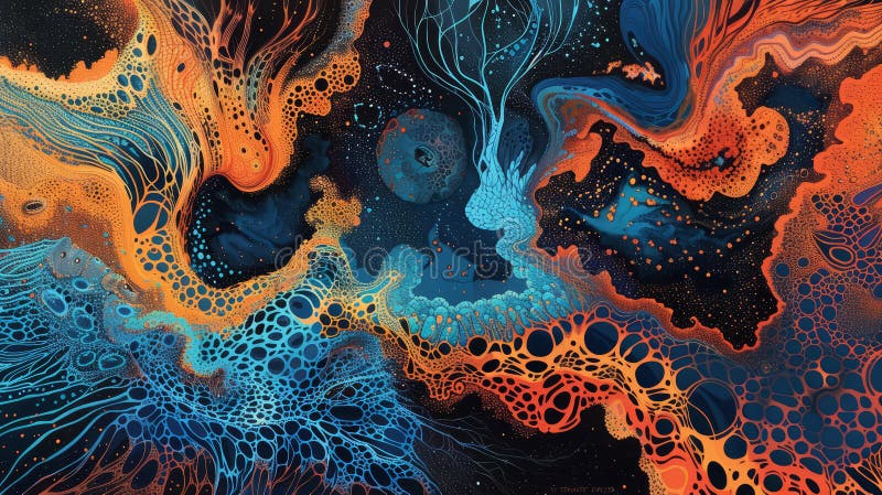 Psychedelic Colored Abstract Wave Art Background by Blending Irregular ...