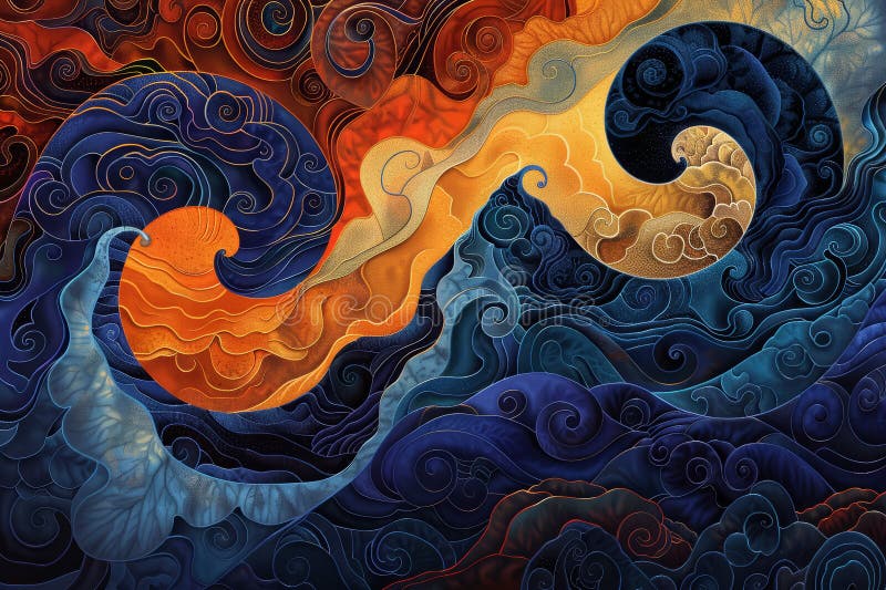 Psychedelic Colored Abstract Wave Art Background by Blending Irregular ...