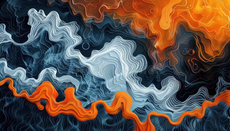 Psychedelic Colored Abstract Wave Art Background by Blending Irregular ...