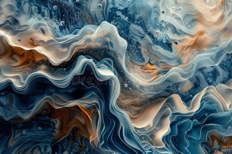 Psychedelic Colored Abstract Wave Art Background by Blending Irregular Neural Structures with ...