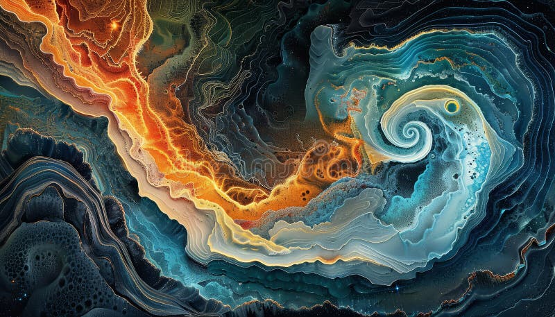 Psychedelic Colored Abstract Wave Art Background by Blending Irregular ...