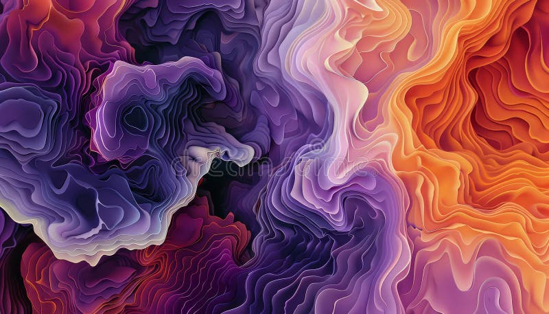 Psychedelic Colored Abstract Wave Art Background by Blending Irregular ...