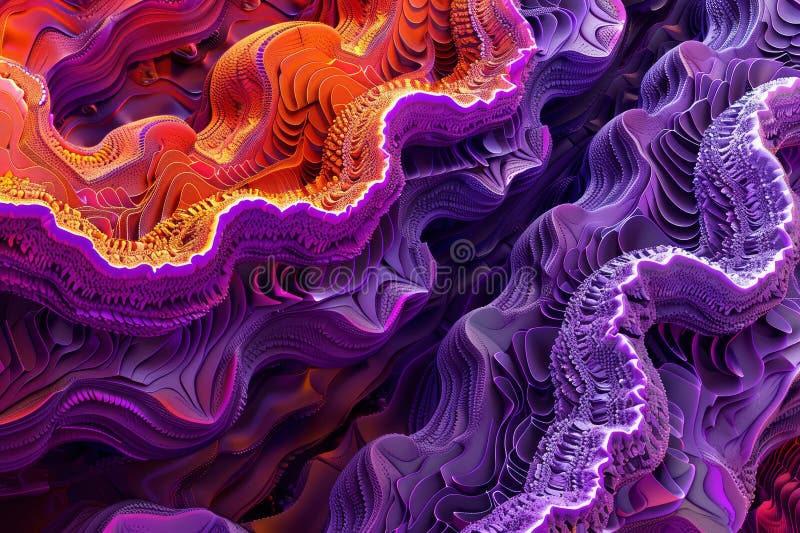 Psychedelic Colored Abstract Wave Art Background by Blending Irregular ...