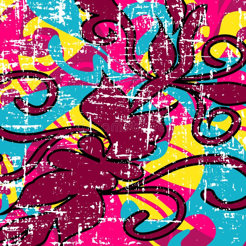 Psychedelic Colored Graffiti Pattern Vector Illustration Stock Vector ...
