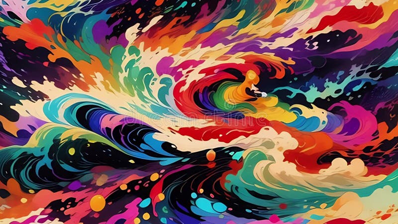 Psychedelic Colorful Animation with Brightly Colored Loops. AI ...