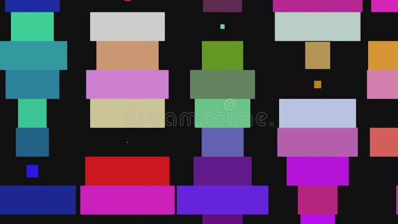 Psychedelic Colorful Blocks Squares Pulsing Stock Video - Video of ...