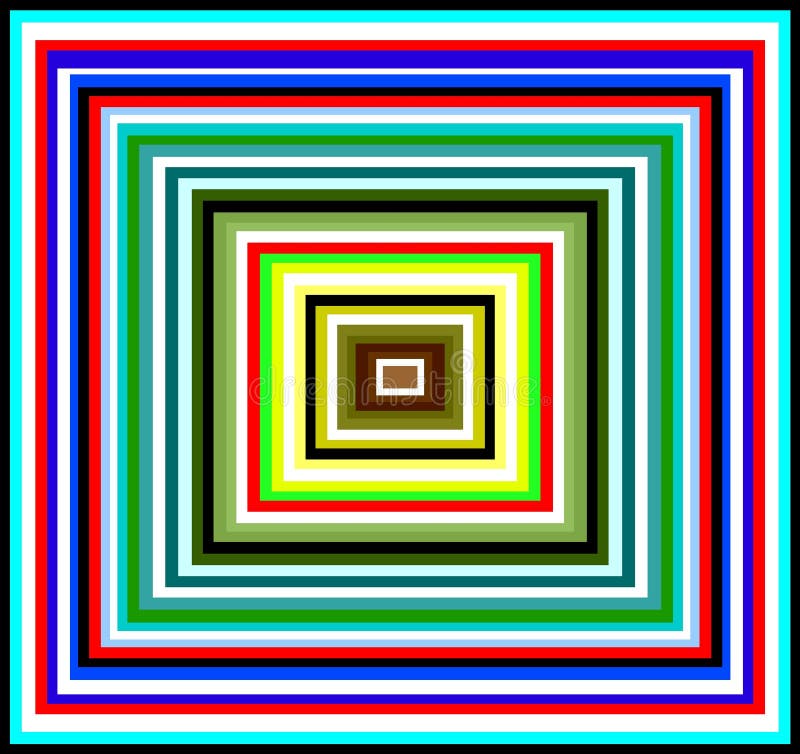 Psychedelic Colorful Hypnotic Square Stock Illustration - Illustration ...