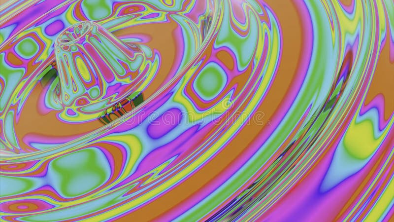 Psychedelic Colors in Liquid with Wave Drops. Design. Psychedelic 3d ...