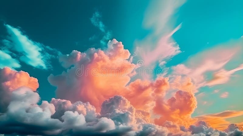 Psychedelic Colors Sunset Sky Background Stock Illustration ...