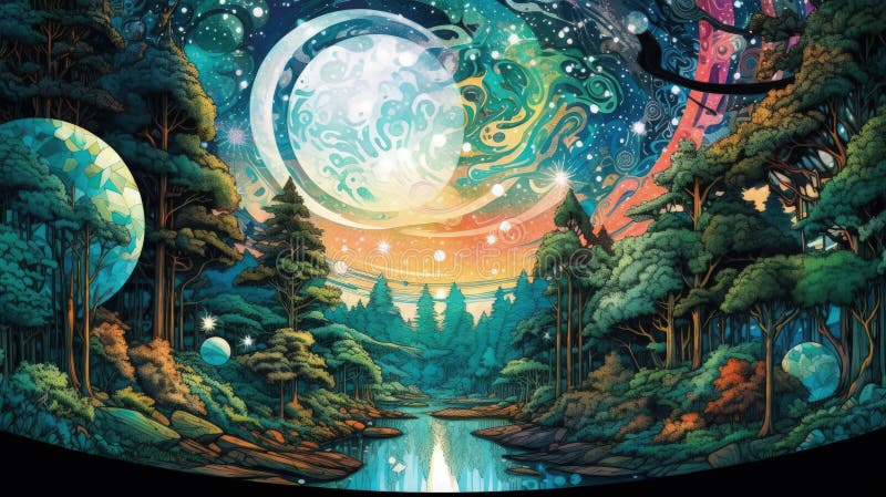 Intricate Psychedelic Landscapes Stock Illustrations – 445 Intricate ...