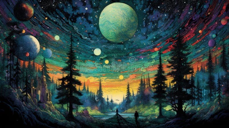 Intricate Psychedelic Landscapes Stock Illustrations – 445 Intricate ...