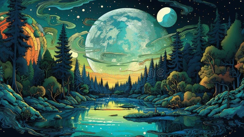 Intricate Psychedelic Landscapes Stock Illustrations – 445 Intricate ...