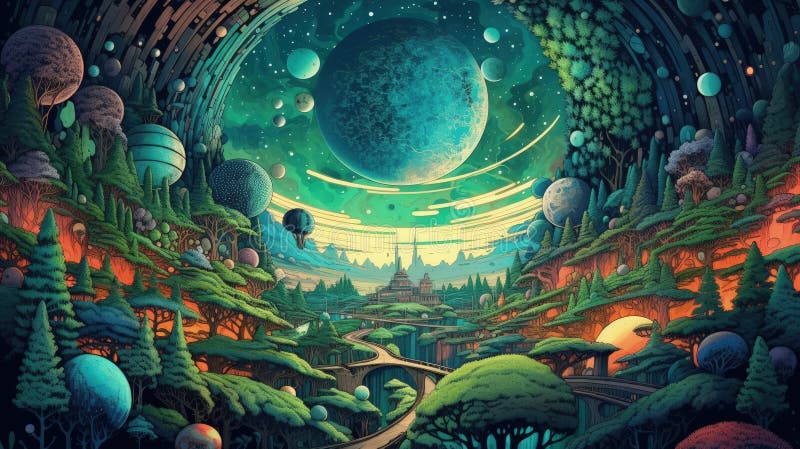 Intricate Psychedelic Landscapes Stock Illustrations – 445 Intricate ...