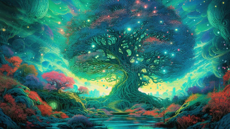 The Psychedelic Cosmos of Nature Stock Image - Image of teeming, vast ...