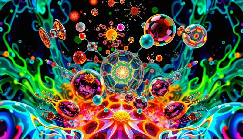 Psychedelic Cosmos of Sacred Geometry Stock Image - Image of galaxy ...