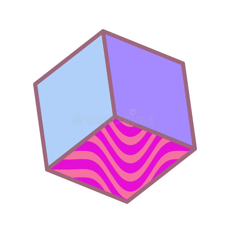 Psychedelic cube concept stock vector. Illustration of element - 259036346