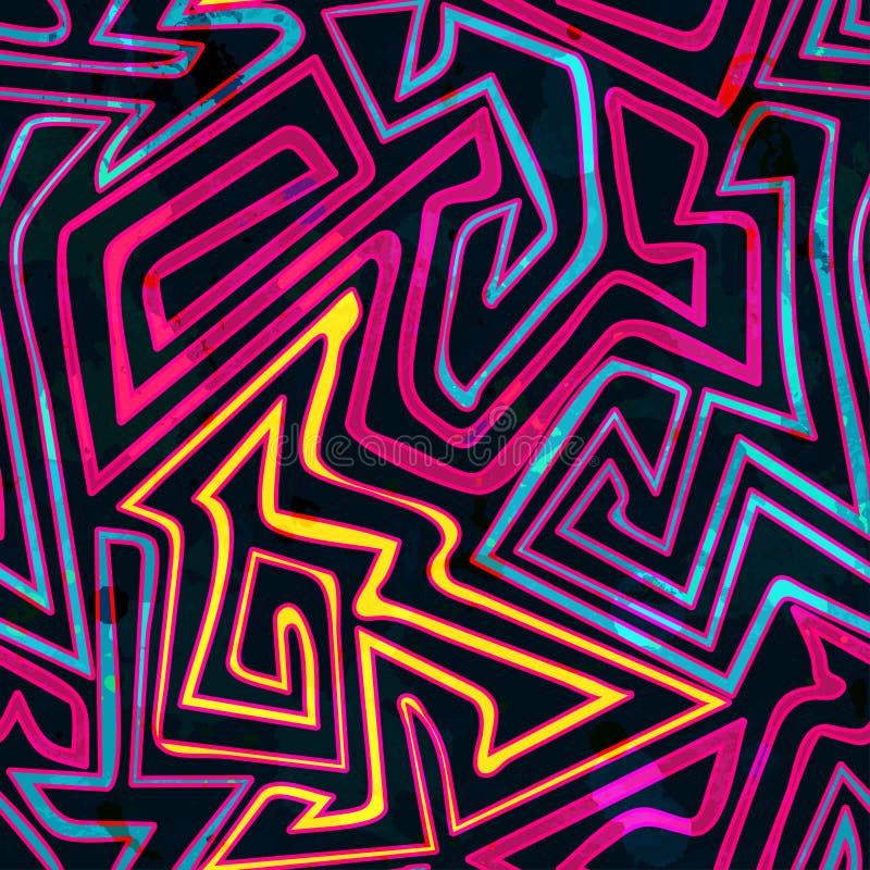 Psychedelic Wave Seamless Pattern Stock Vector - Illustration of ornament, contrast: 50890456