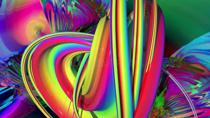A Psychedelic 3d Object in an Endless Tunnel. Stock Footage - Video of ...