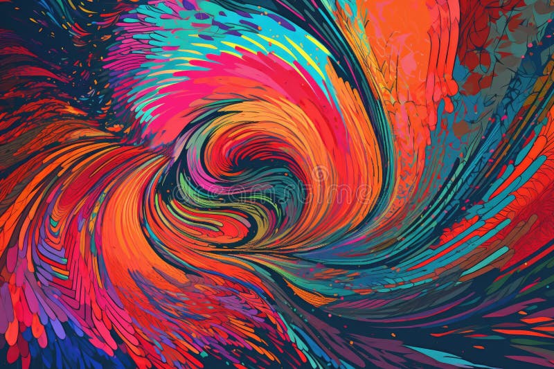 Psychedelic Bold Colors Red Bright Groovy Psychedelic Frame Elements